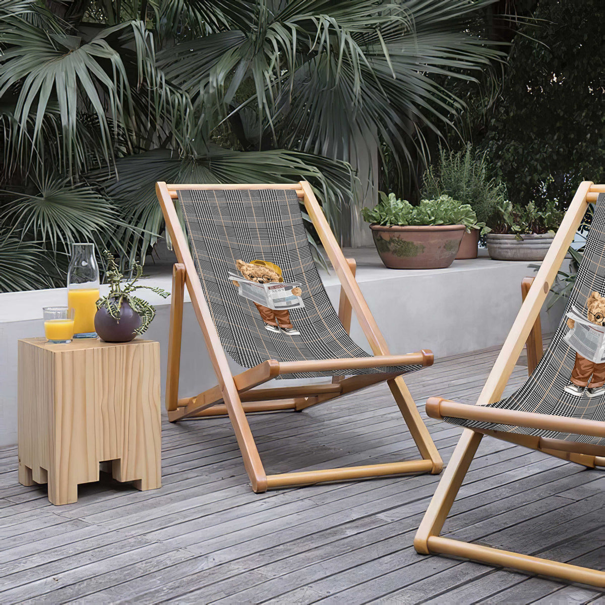 Hey Teddy Reading Foldable Chaise Lounge Folding Wooden Lounge Chair ...