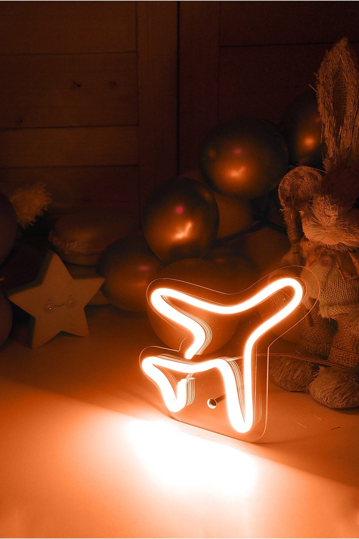 Masaüstü Uçak Neon Led Işıklı Tablo — Bonvagon
