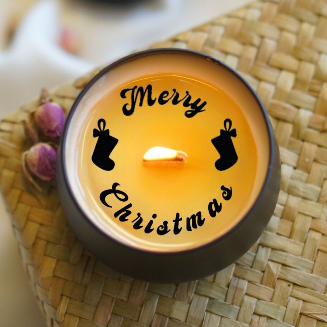 Merry Christmas Sürpriz Mesajlı El Yapımı Soya Mumu — BonVagon